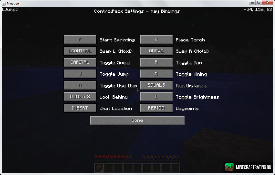 Скачать мод Key Bindings Overhaul для Майнкрафт [1.8] [1.7.10]